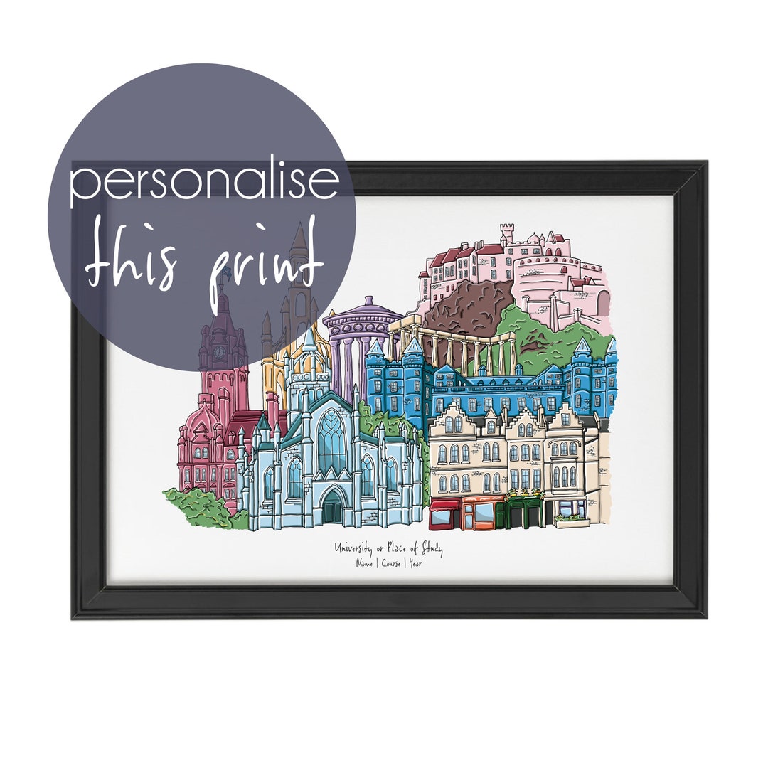 Edinburgh Graduation Skyline Personalised Print, Degree Gift - Etsy UK