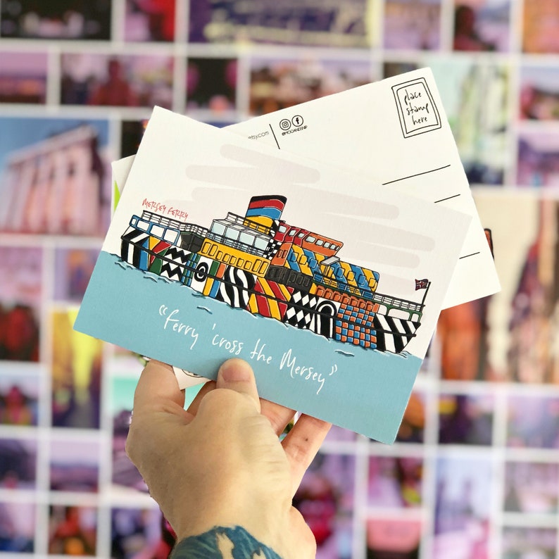 Liverpool Postcard Pack Landmark Illustrations - Etsy UK