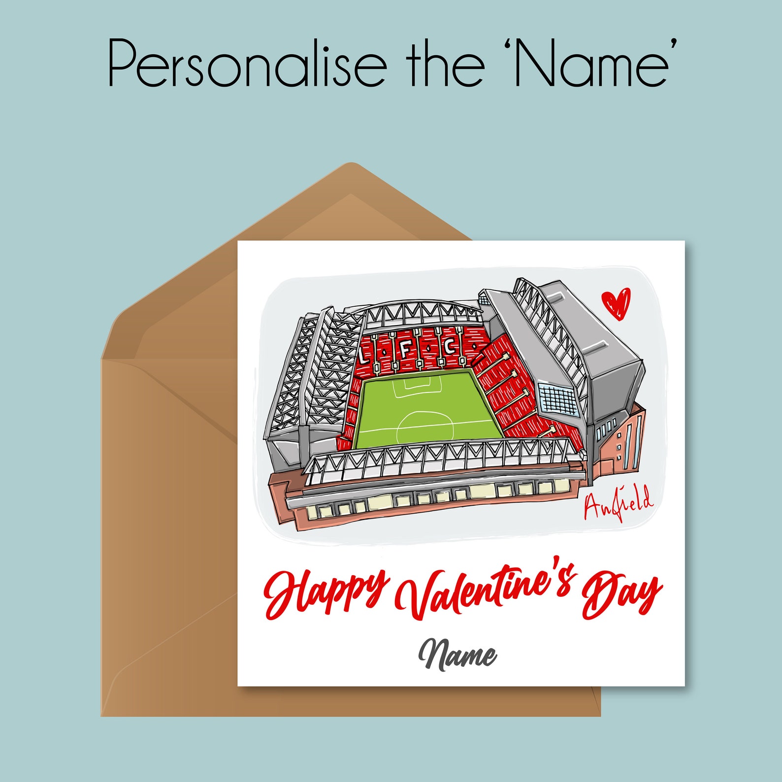 Liverpool FC Personalised Valentines Card | Etsy