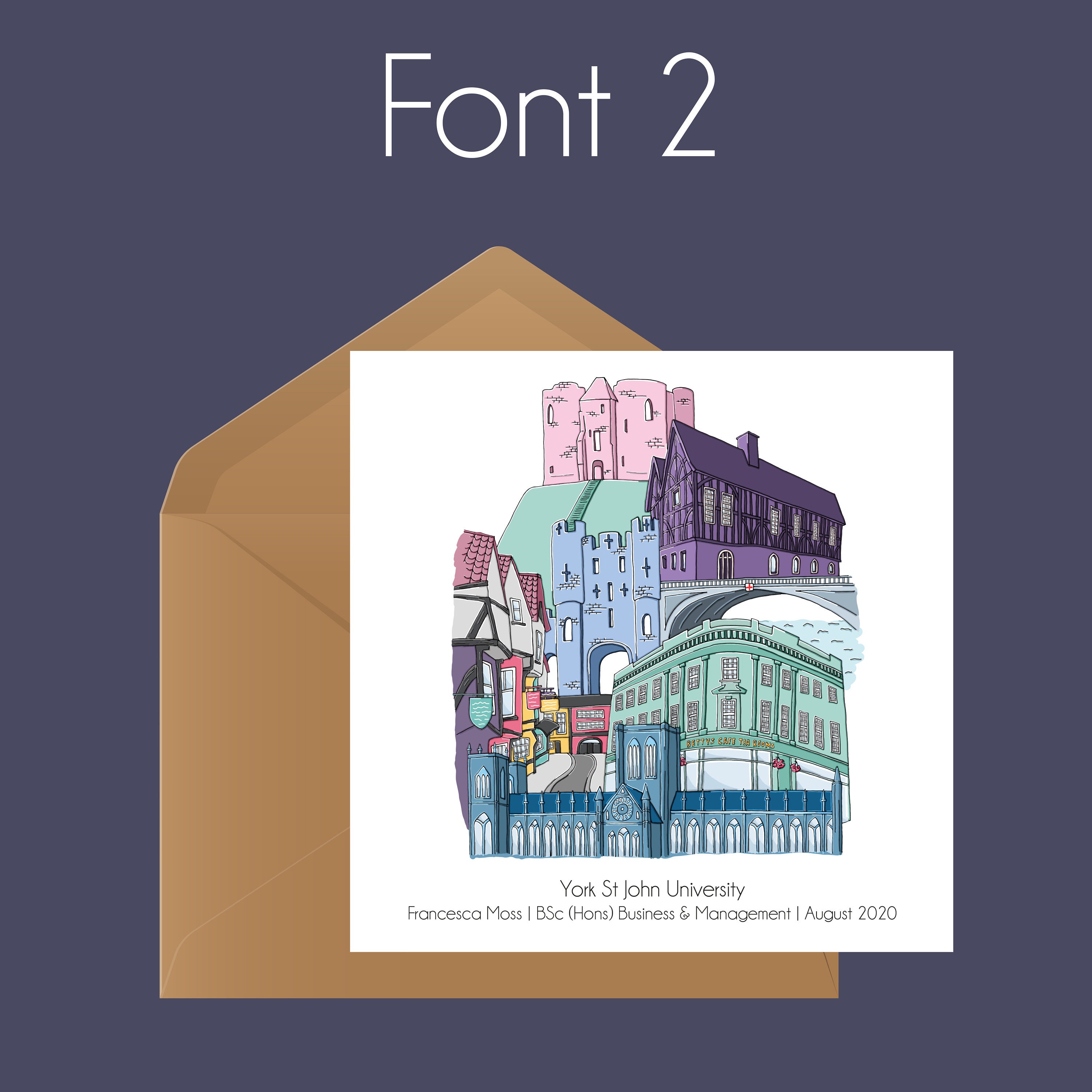 York Graduation Skyline Personalised Card - Etsy UK