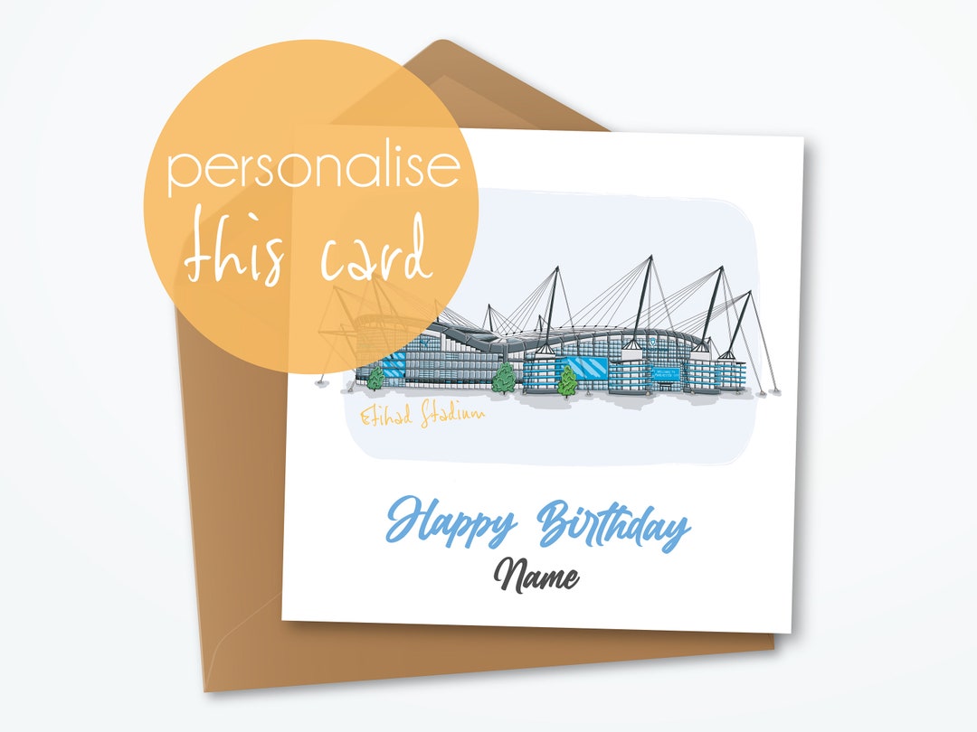 Manchester City Personalised Card, Birthday, - Etsy UK
