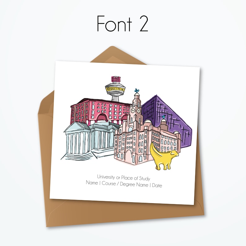 Liverpool Graduation Skyline Personalised Card - Etsy UK