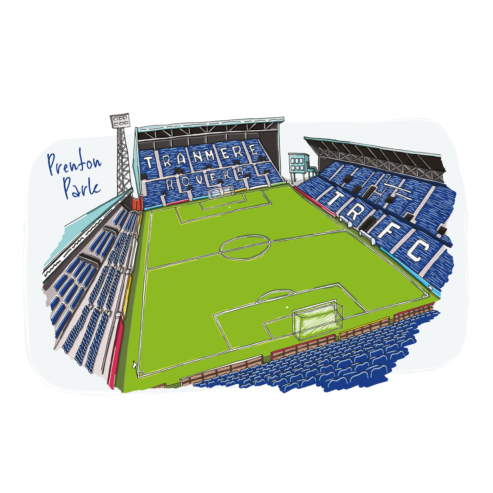 Tranmere Rovers Stadium Print Prenton Park Illustration | Etsy