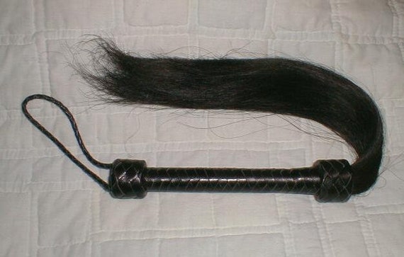 Black Leather Horse Hair Flogger Horsehair Whip WHISK | Etsy Australia