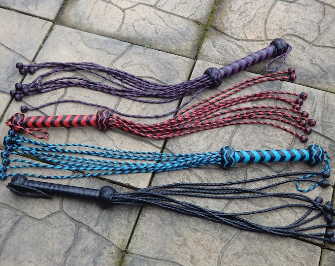ROLLING THUNDER Leather Flogger Cat of 9 TAILS Braided - Etsy