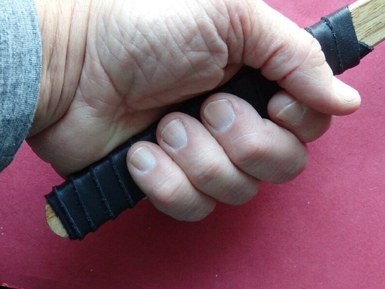 NEW Wooden Discipline Stick With a BLACK Leather Grip - Etsy