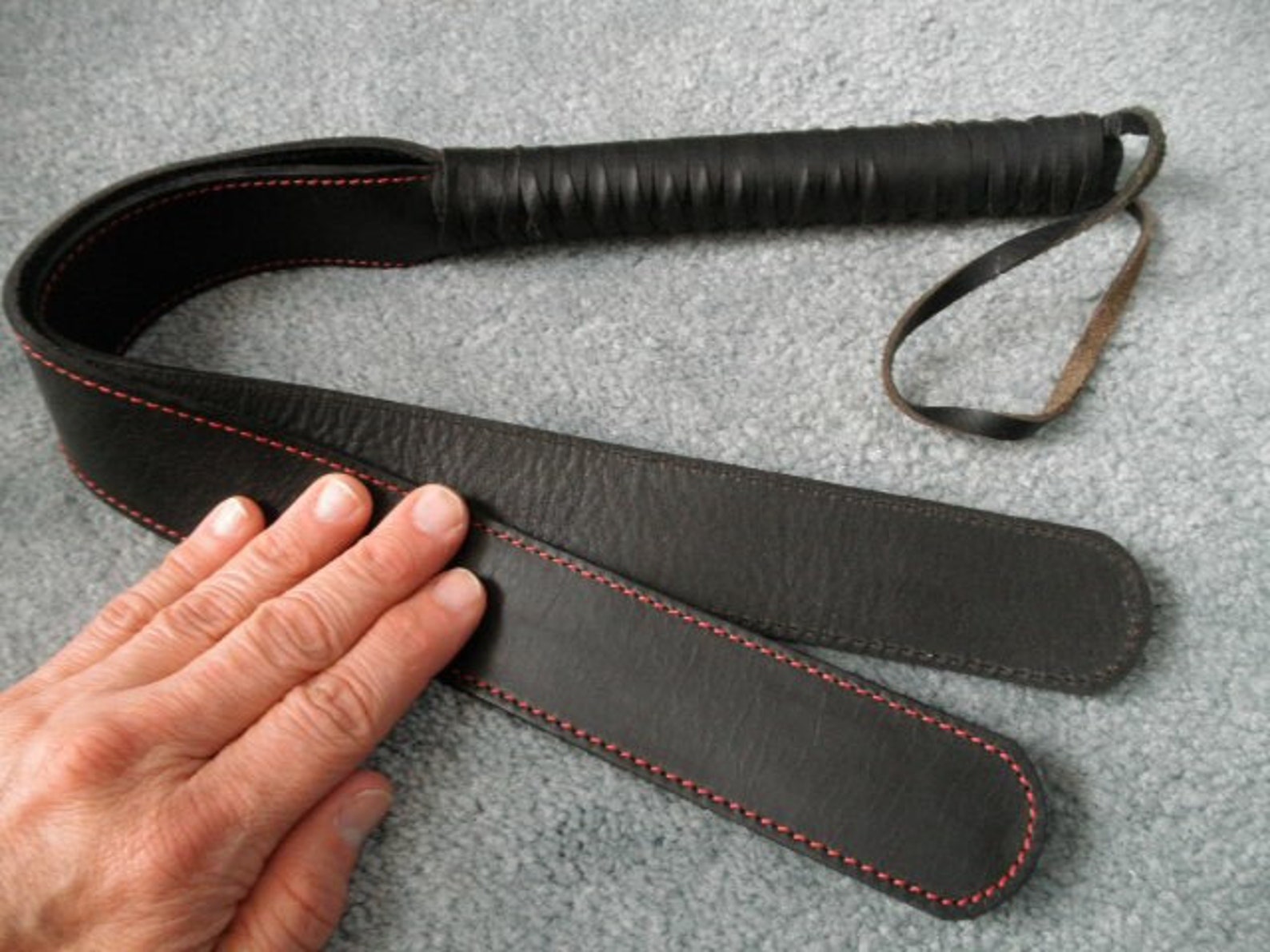 Heavy LEATHER SLAPPER TAWSE 2-tongue With Leather Wrapped - Etsy
