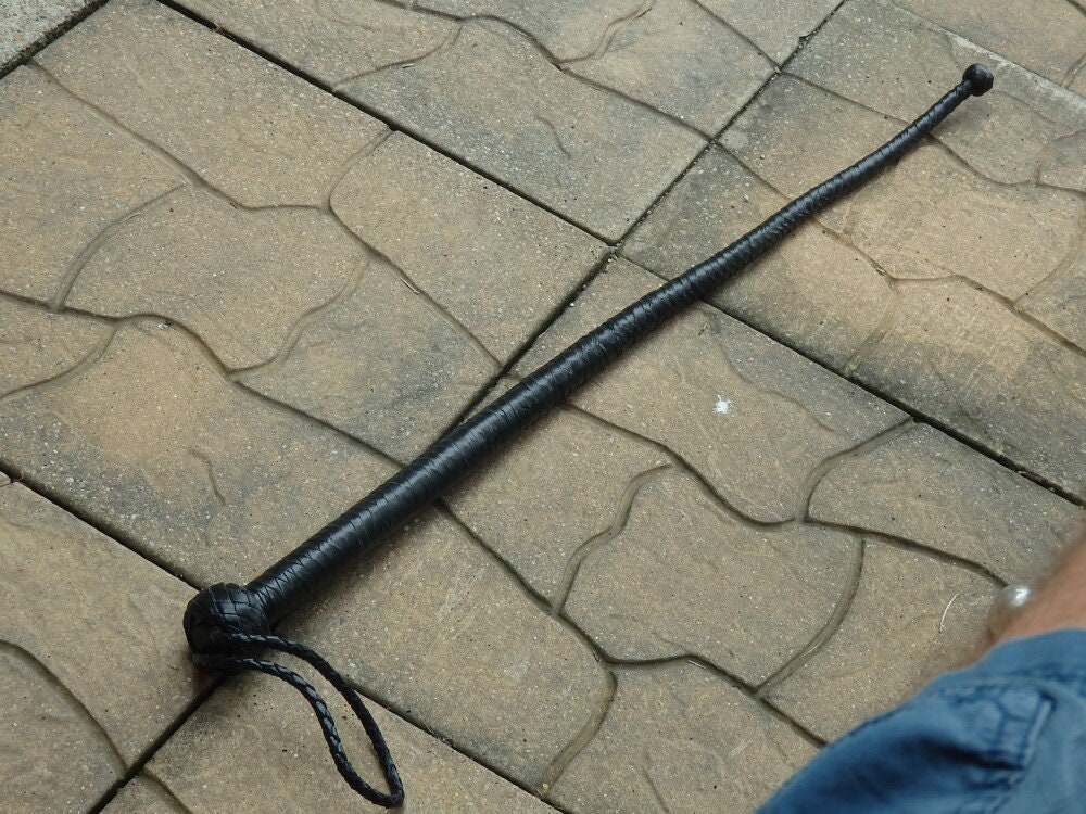 New Black Leather BULL WHIP With Metal Handle or Cherry Bomb Ball Tip ...