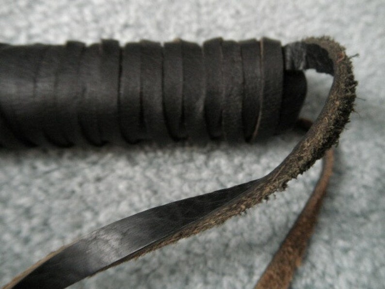 Heavy LEATHER SLAPPER TAWSE 2-tongue With Leather Wrapped Metal Handle ...