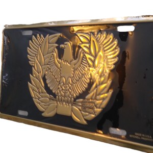 United States Army Warrant Officer Crest in Gold on Black Embossed ...