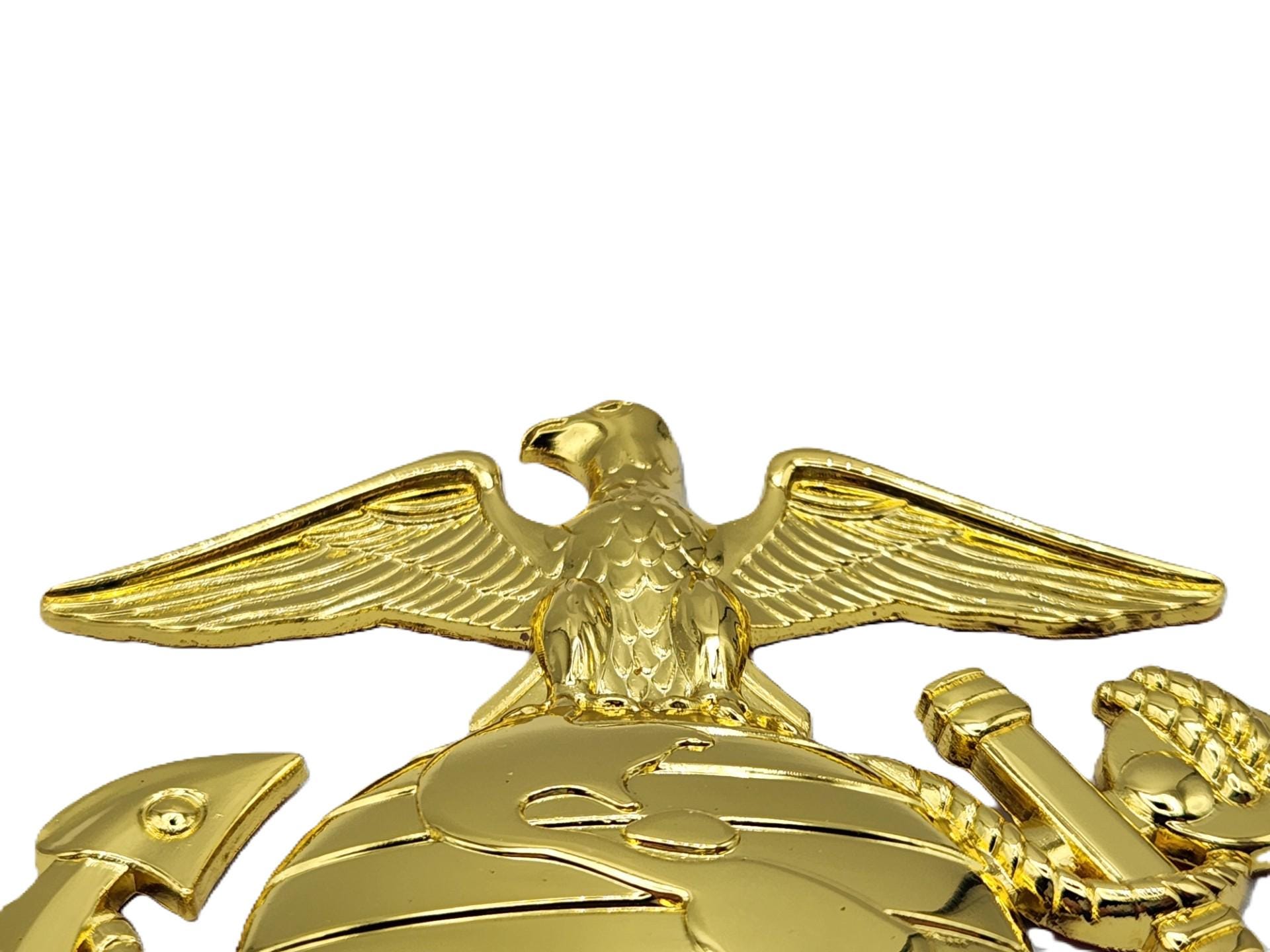 U.S. Marine Corps EGA Gold Metal Auto Emblem 3.25 X 3.25 In. Officially ...