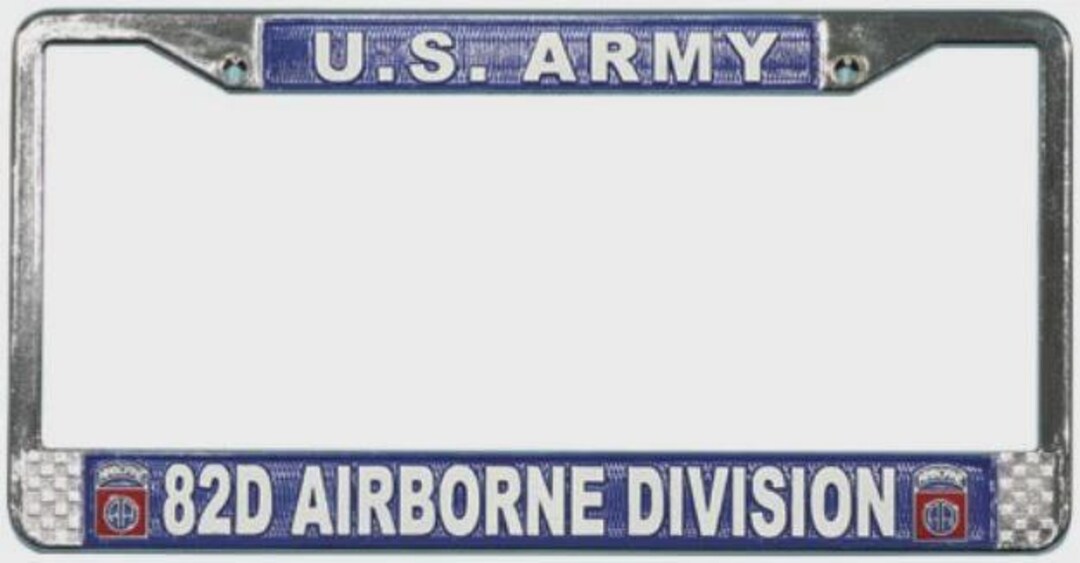 U.S. Army 82ND Airborne Division Chrome License Plate Frame Officially ...