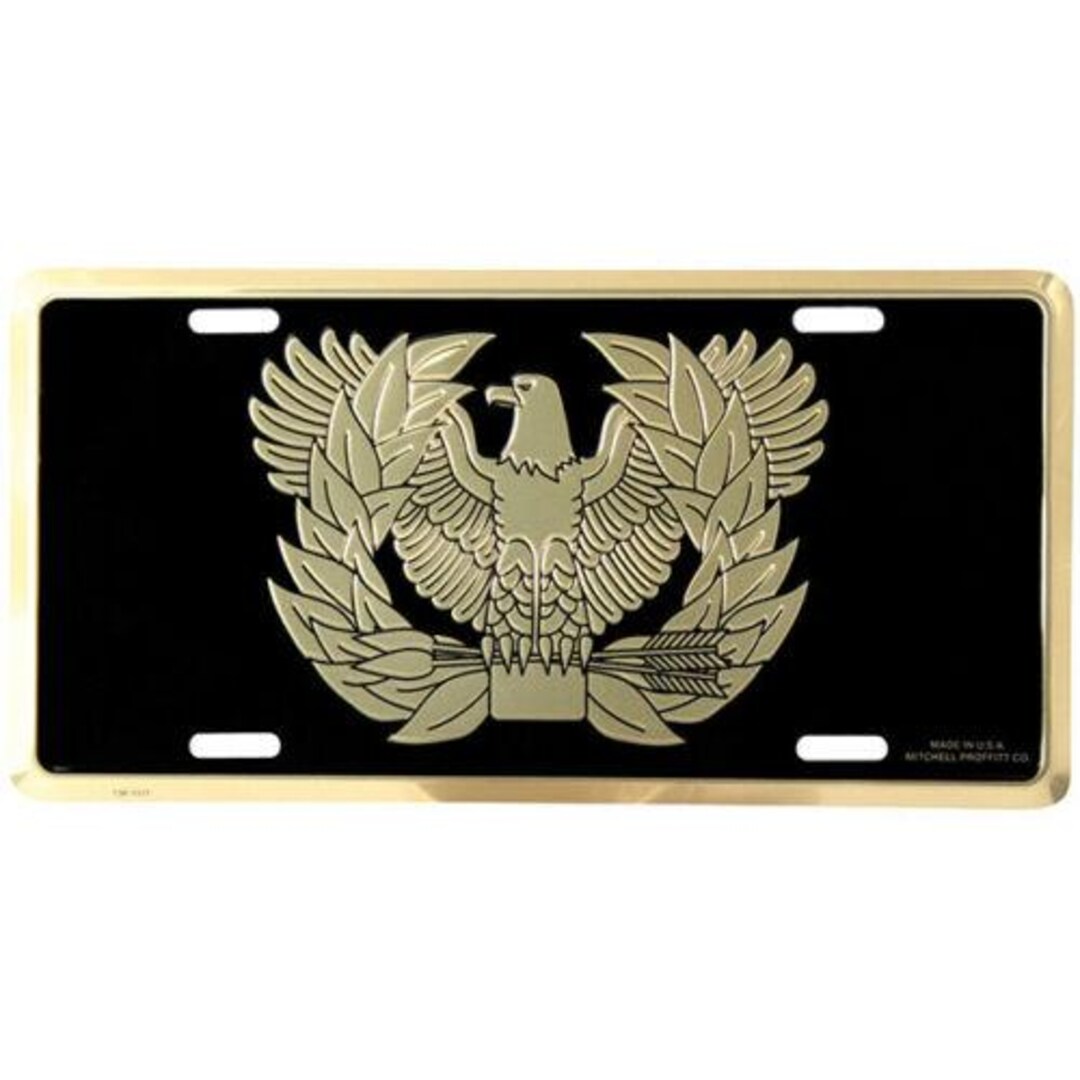 United States Army Warrant Officer Crest in Gold on Black Embossed ...