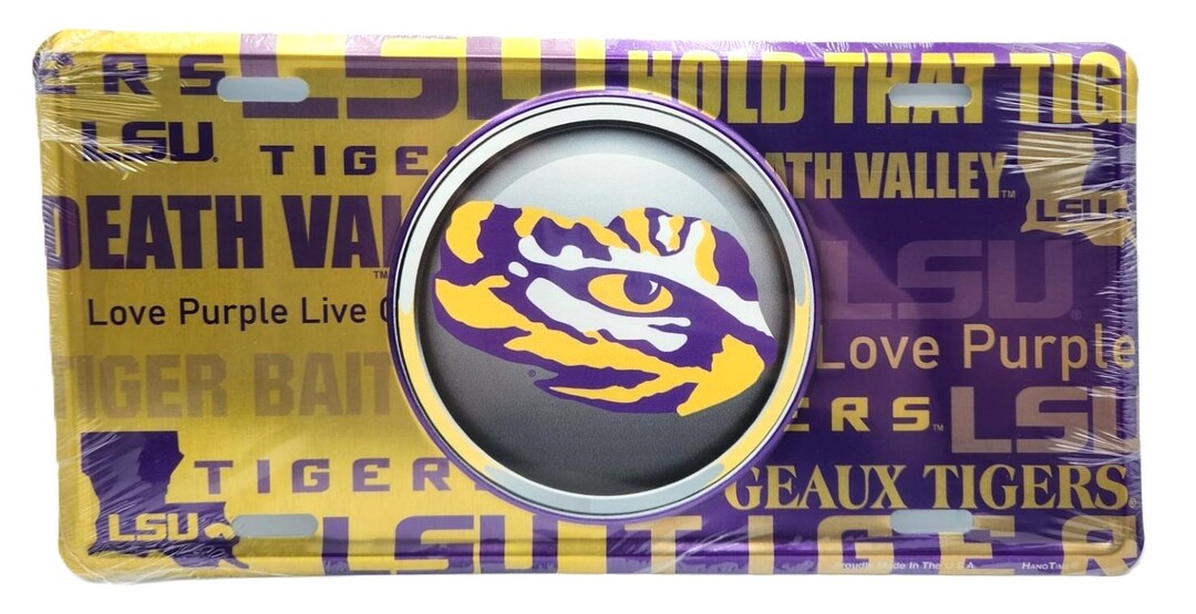LSU Tigers Bullseye Embossed License Plate Officially Licensed Product ...