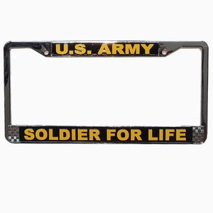 U.S. Army Soldier for Life Raised Letters Chrome License Plate Frame ...