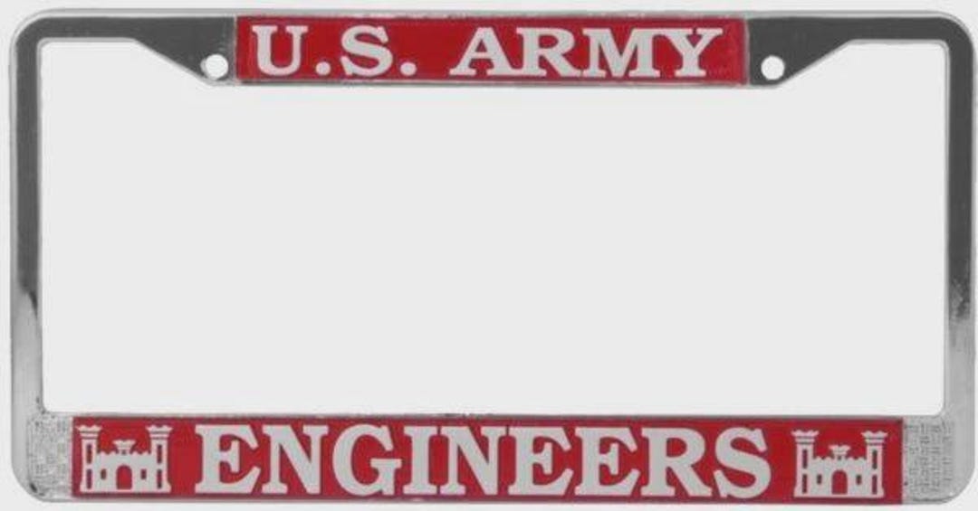 United States Army Engineers Die Cast Metal License Plate Frame ...