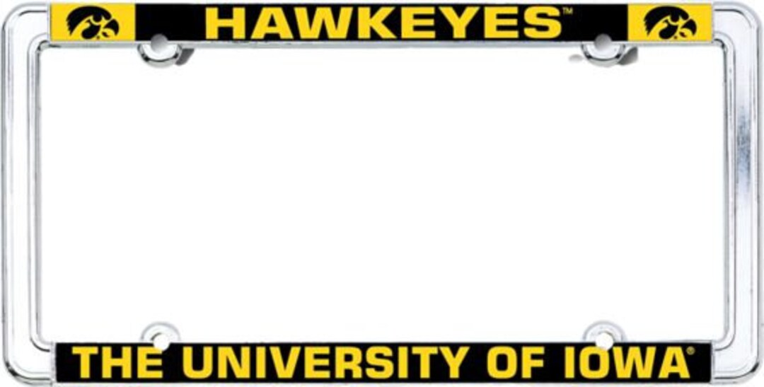 University of Iowa Hawkeyes Chrome License Plate Frame Glossy ...