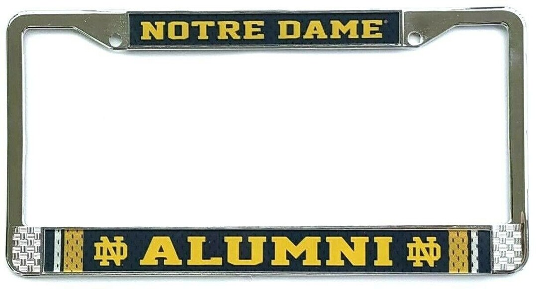 University of Notre Dame Alumni Chrome License Plate Frame Officially ...