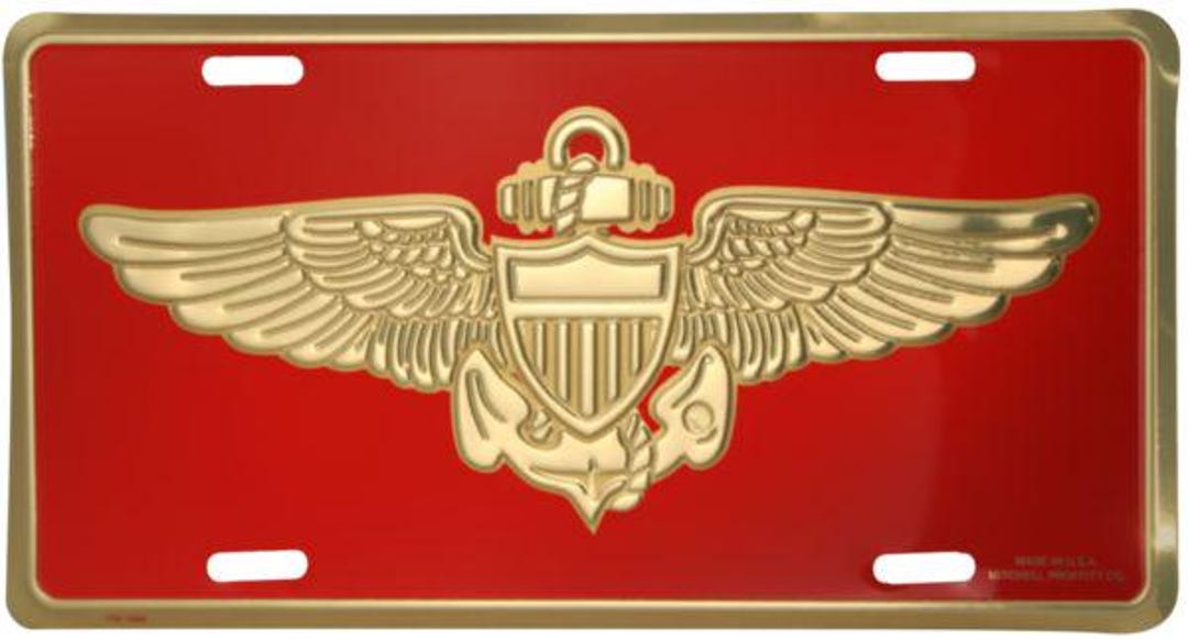 U.S. Marine Corps Aviator Wings Embossed Metal License Plate Officially ...