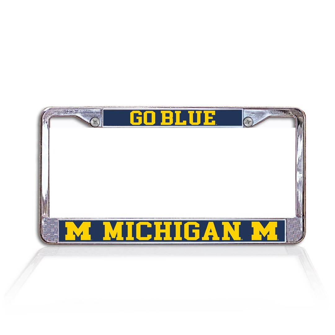 University of Michigan Go Blue Chrome License Plate Frame Officially ...