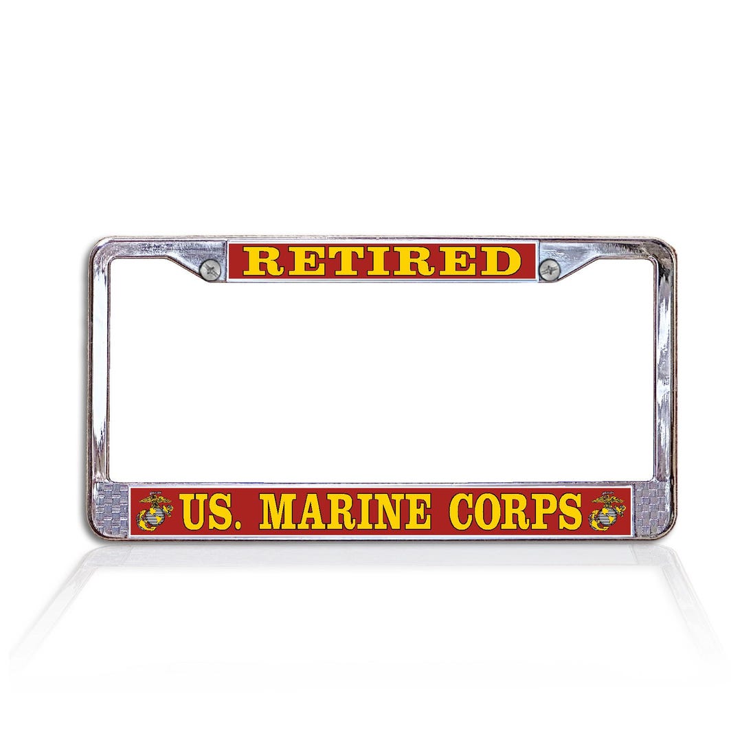 United States Marine Corps Retired Metal License Plate Frame Officially ...