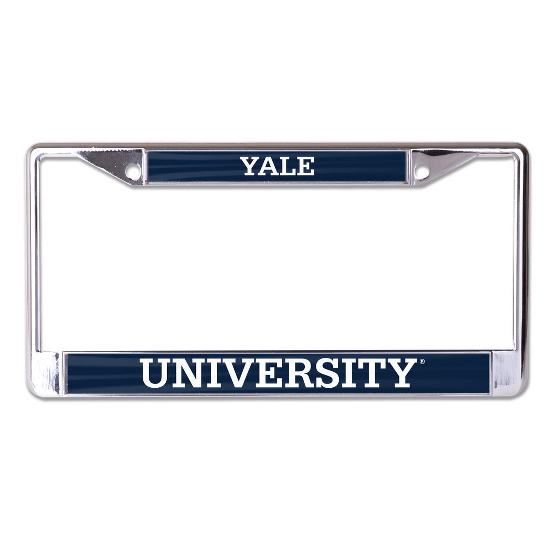 Yale University on Blue Background Chrome License Plate Frame ...