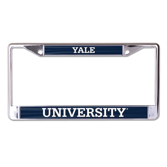 Yale University on Blue Background Chrome License Plate Frame | Etsy