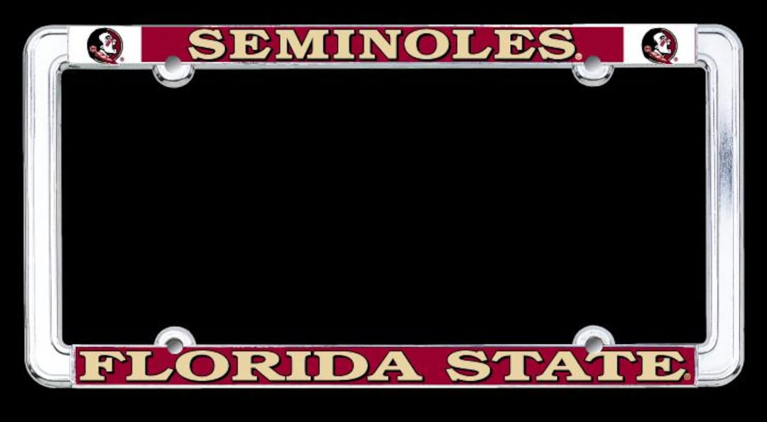 Florida State Seminoles Glossy Print Thin Rim Chrome License Plate ...