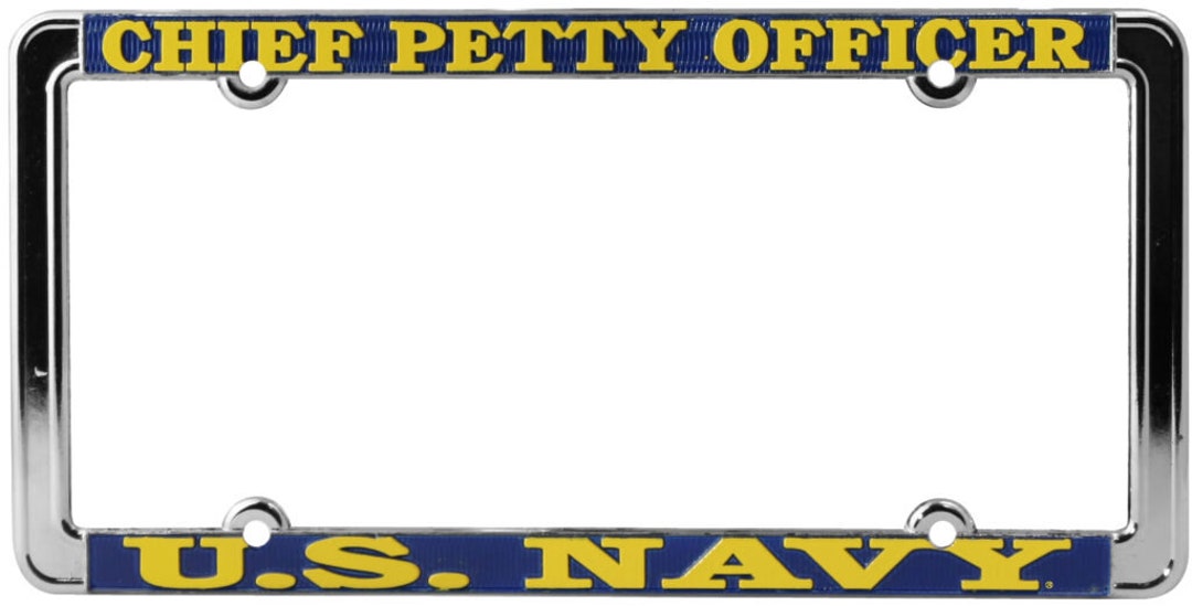 U.S. Navy Chief Petty Officer Chrome License Plate Frame Officially ...