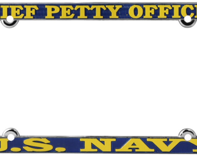 U.S. Navy Chief Petty Officer Chrome License Plate Frame Officially ...