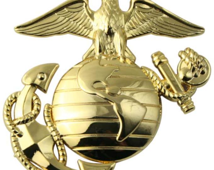 U.S. Marine Corps EGA Gold Metal Auto Emblem 3.25 X 3.25 In. Officially ...