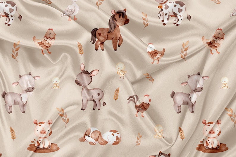 Printed Cuddle Minky Farm Animals Watercolor Print Minky - Etsy