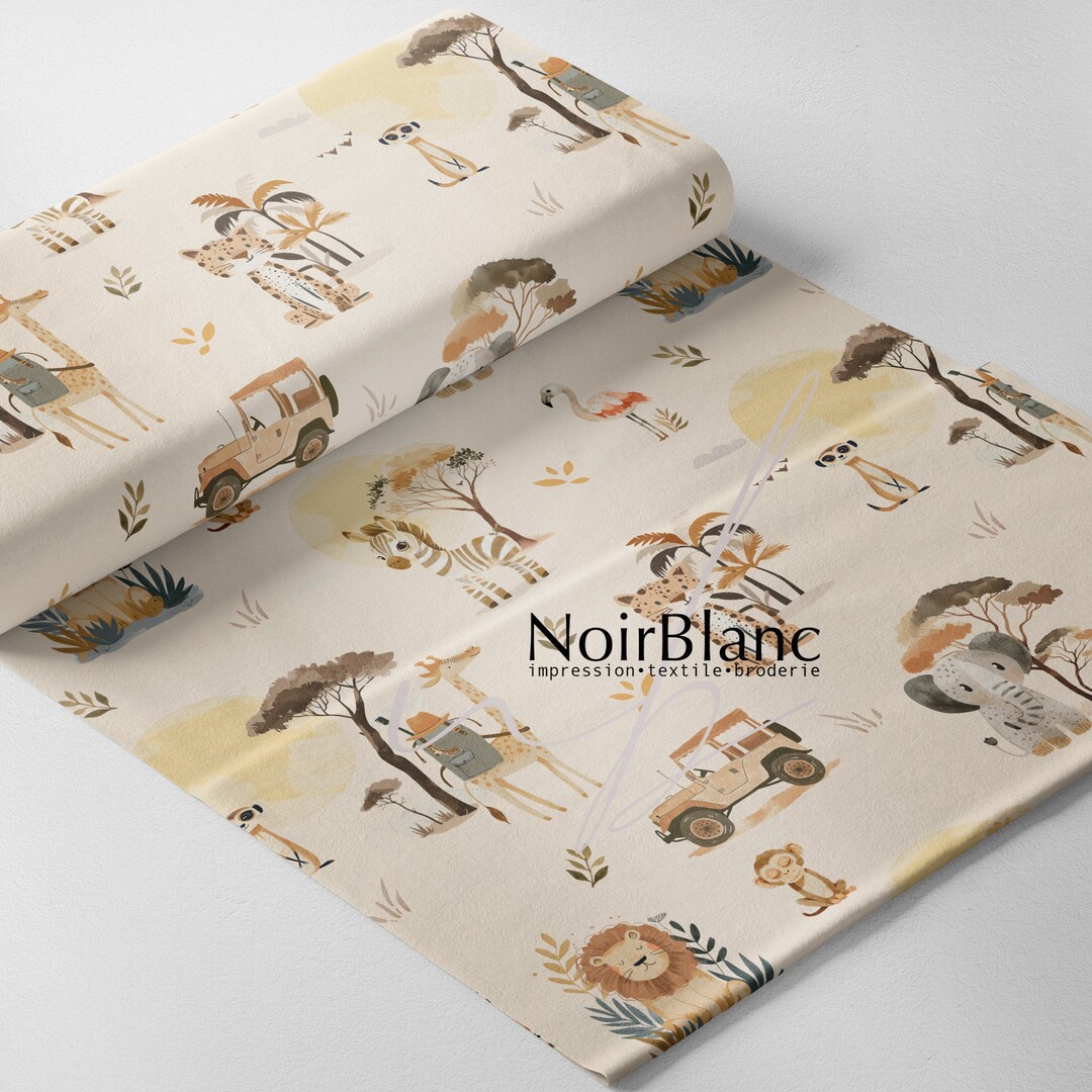 Fabrics - 18 Differents Type of Fabric - Print Zoo Safari - Lion Girafe ...