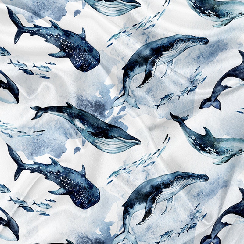 Whale Fabric - Etsy