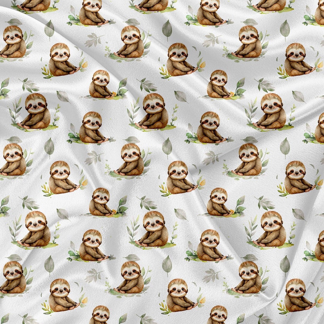 Printed Minky Fabrics Watercolor Sloth Print - Etsy