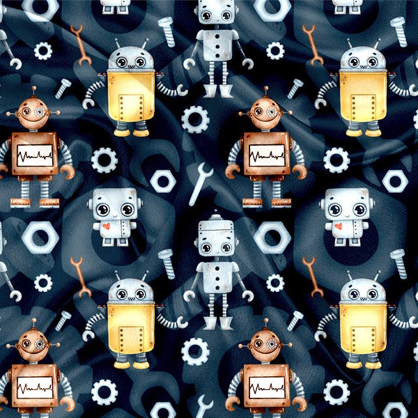 Robot Fabric - Etsy