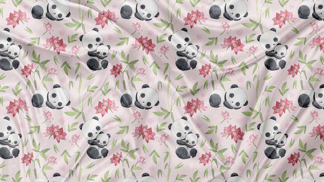 Pink Panda Fabric
