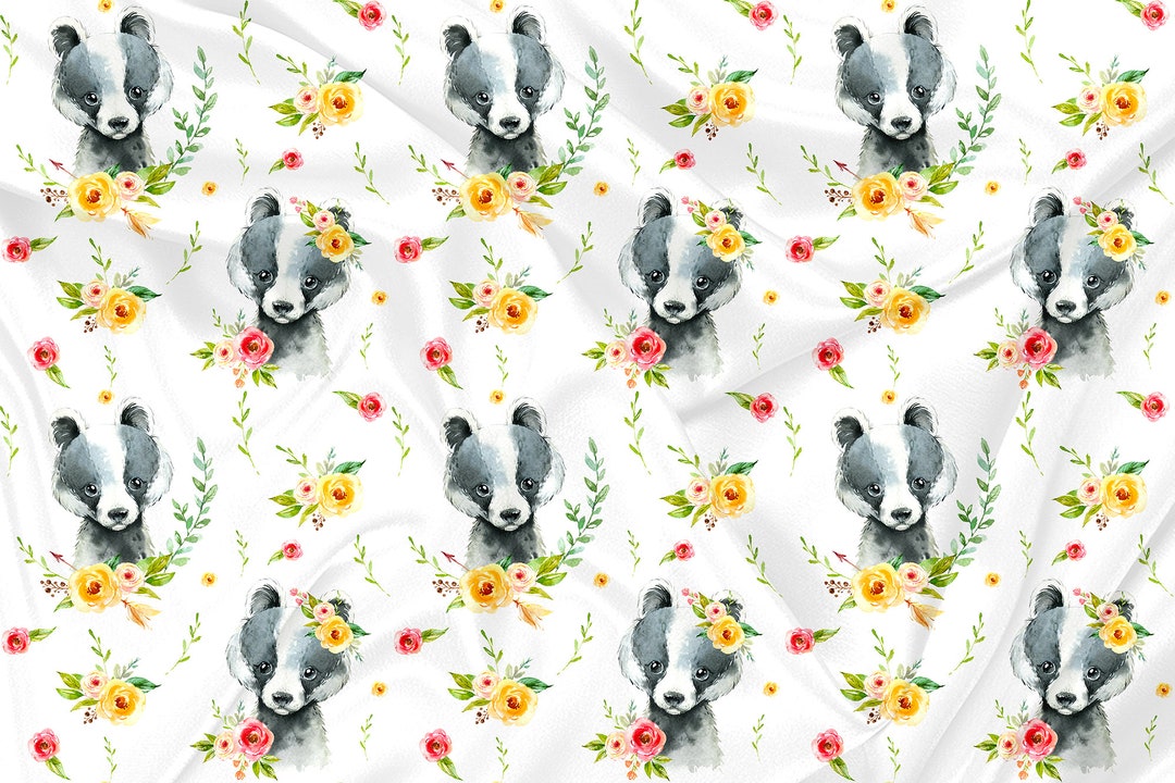 Printed Minky Fabric Badger Print - Minky Fabric by the Yard - Minky ...
