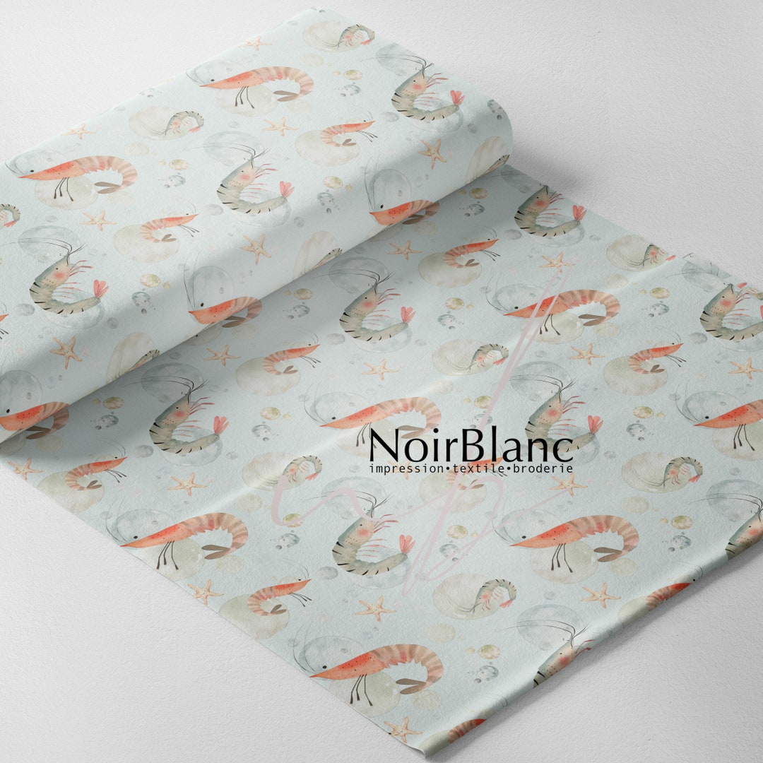 Fabrics - 18 Differents Type of Fabric - Print Little Shrimp Blue ...