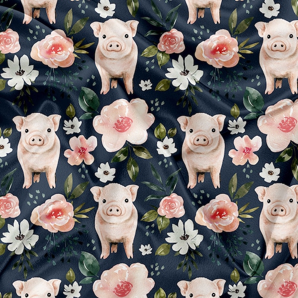 Pig Print Fabric - Etsy
