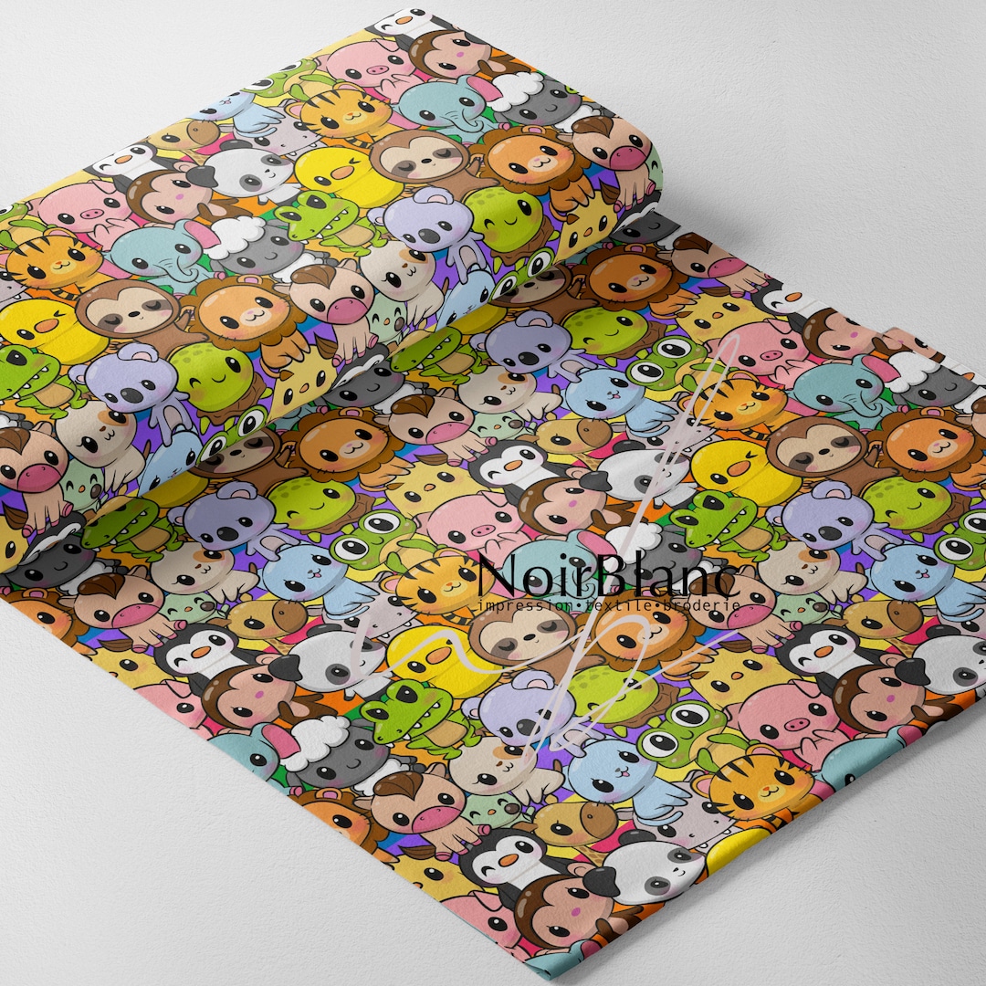 Fabrics - 18 Differents Type of Fabric - Print Funny Groovy Animals - Etsy