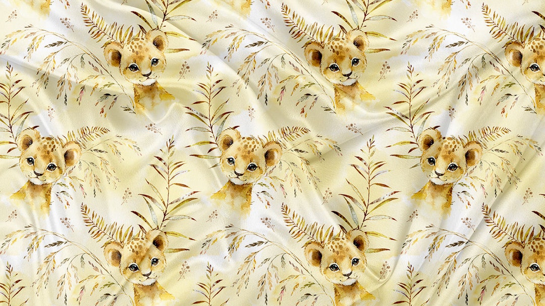 Printed Minky Fabric Lion Cub Print - Minky Fabric by the Yard - Etsy