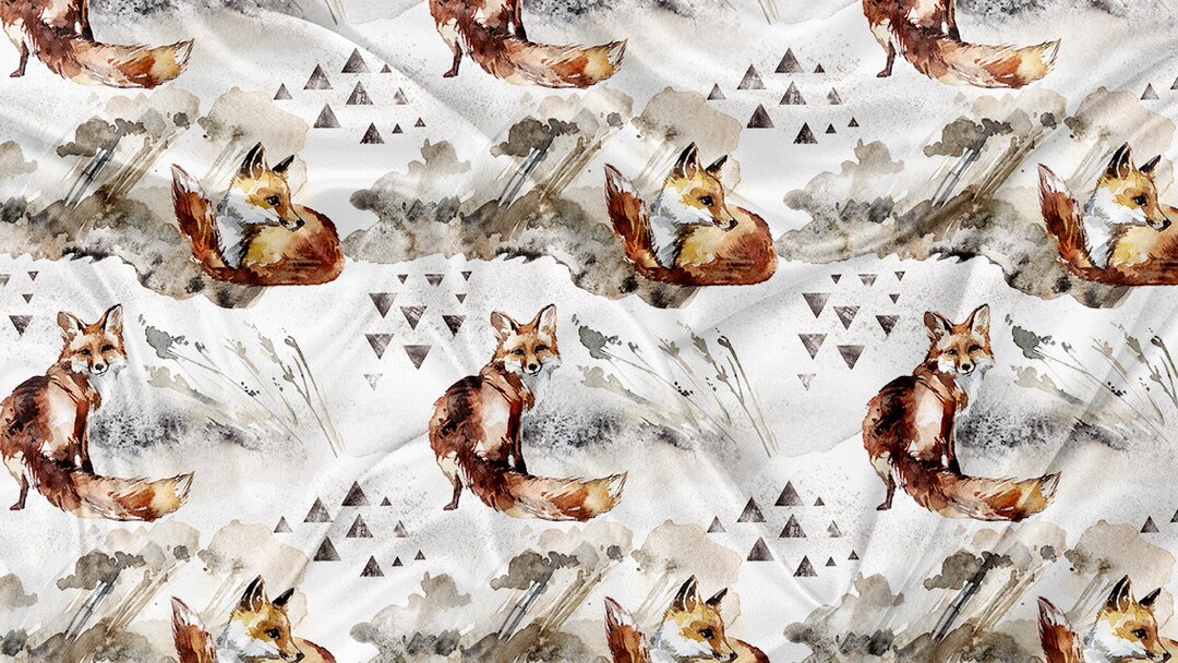 Printed Minky Fabric Fox Print - Minky Fabric by the Yard - Etsy