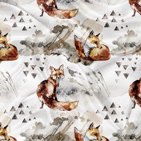 Fox Print Fabric - Etsy