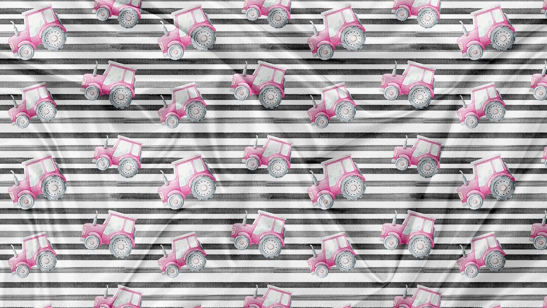 Printed Minky Pink Tractor Print - Minky Fabrics by the Yard - Etsy