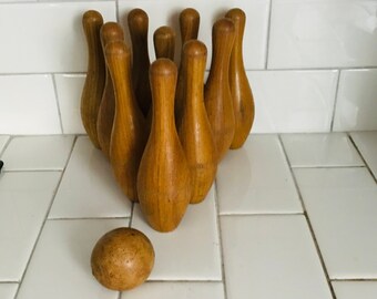 Wood bowling pin | Etsy