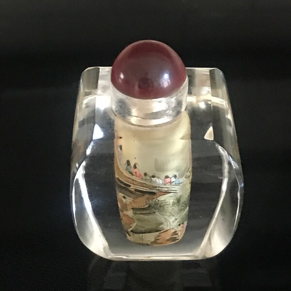 Antique Reverse Painting on Glass - Etsy