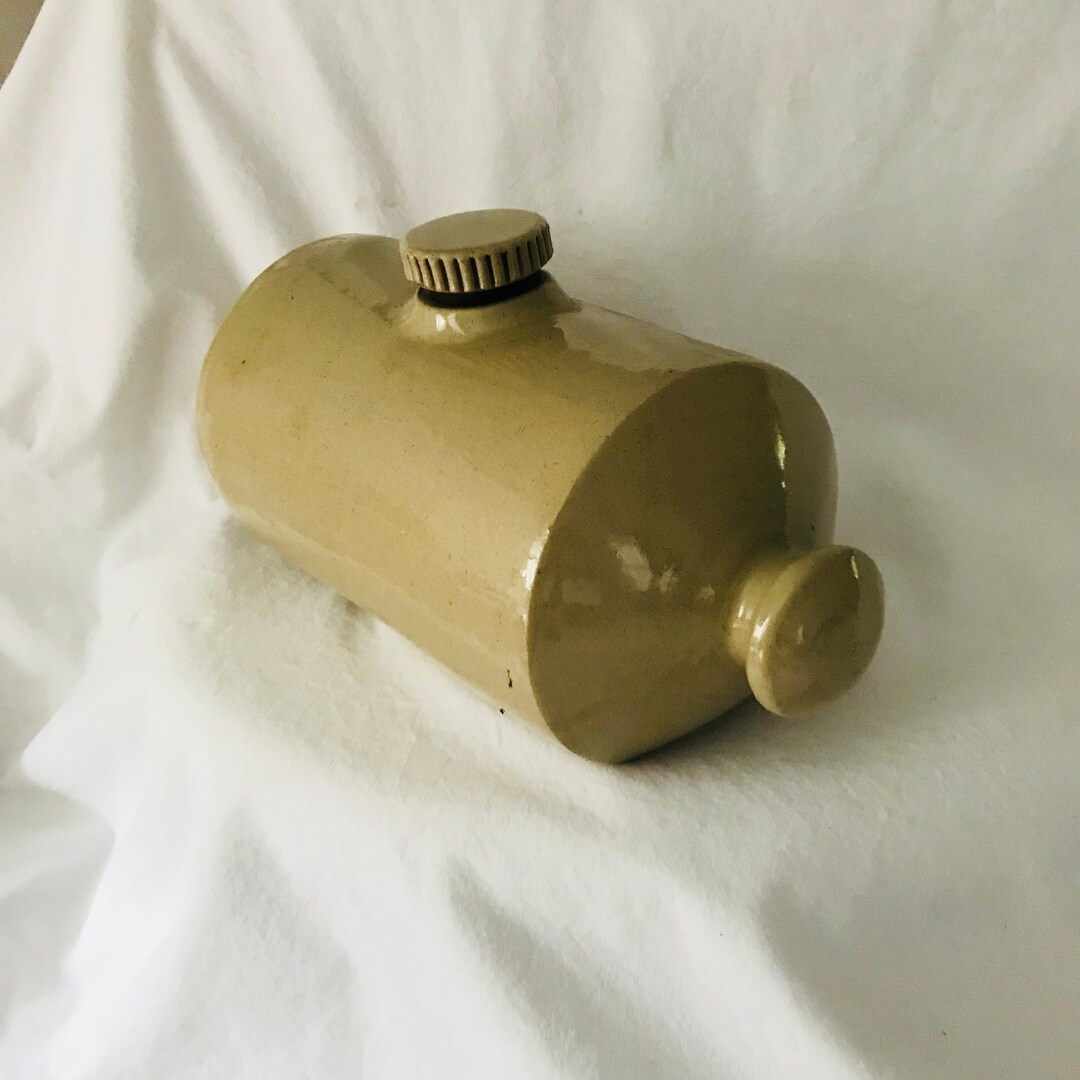 Antique Pottery Carriage Buggy Foot Warmer With Threaded Lid 3 Pints ...