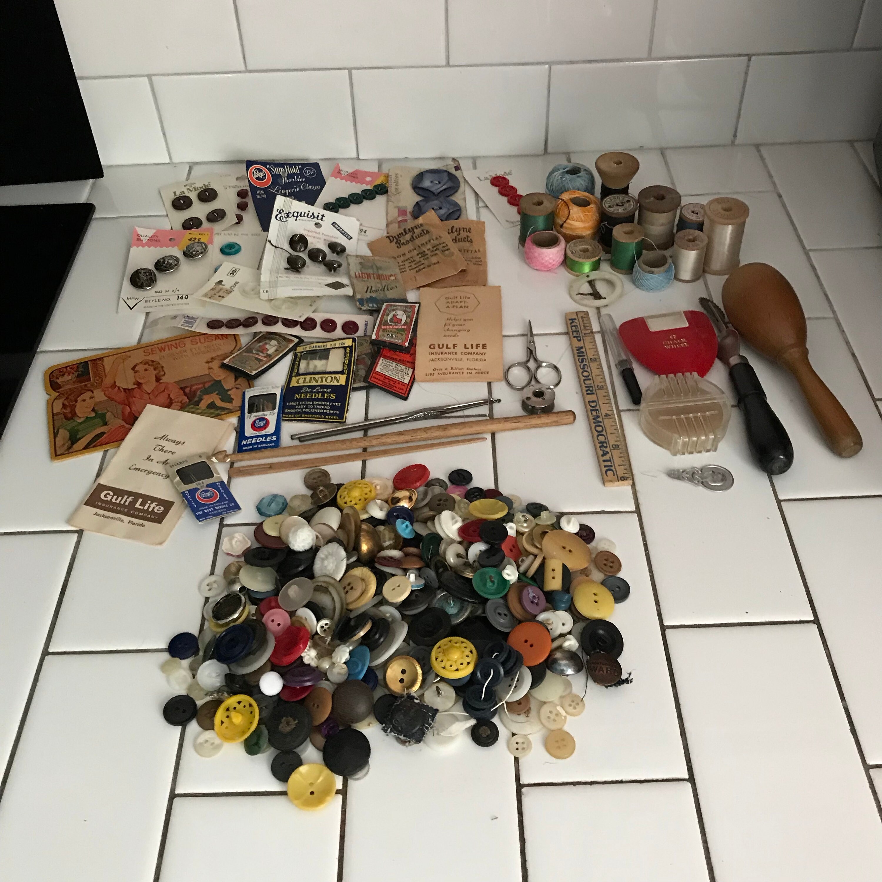 Vintage Sewing Notions Display Jar Full of Many Pieces - Etsy