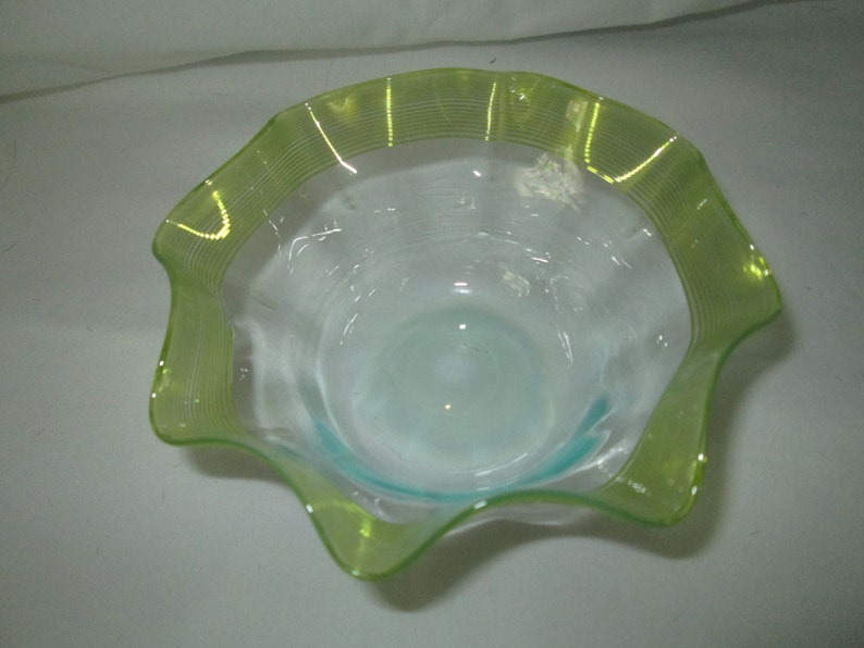 Vintage Loetz Fine Quality Bon Bon Bowl Thread Glass rim light | Etsy